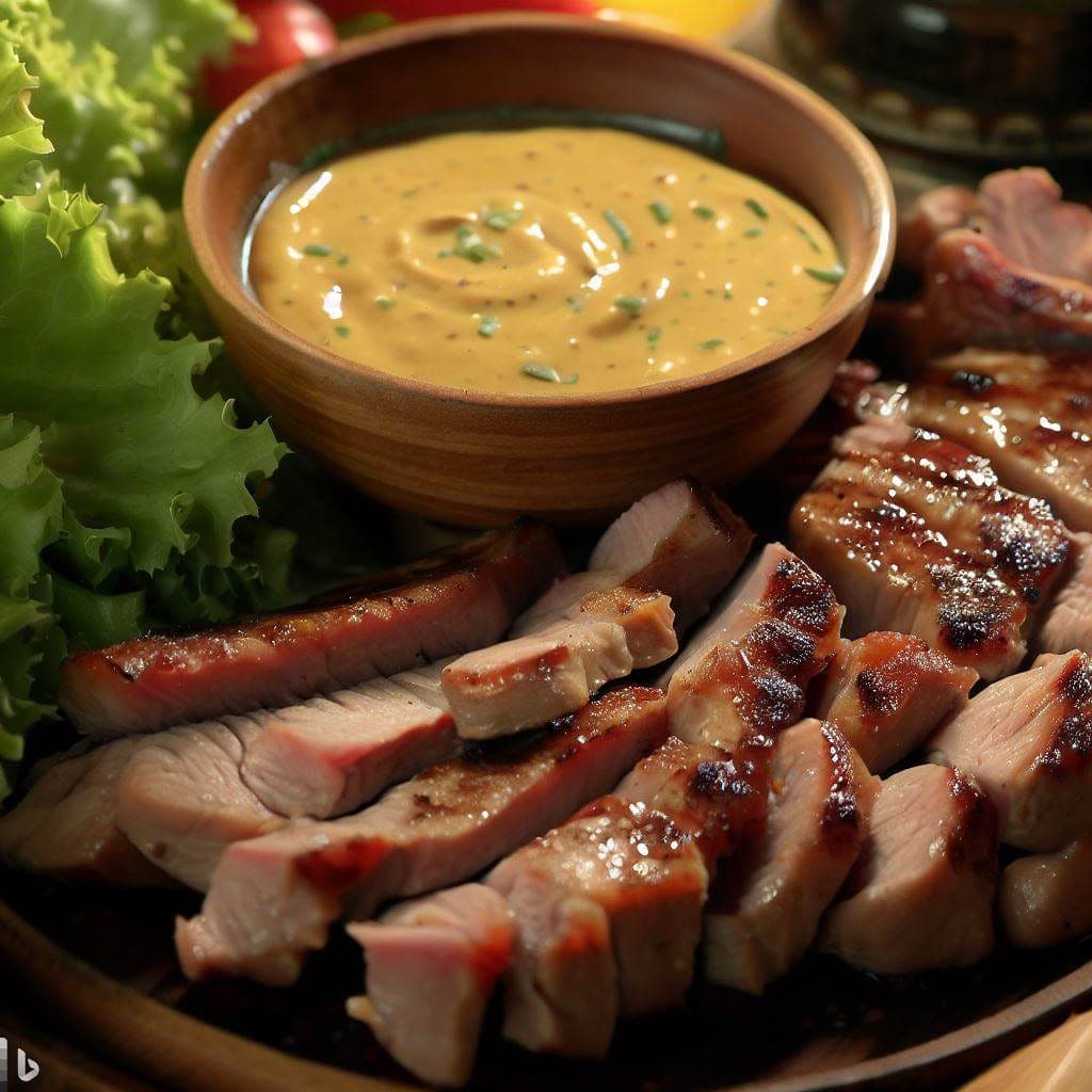 Opskrift på grillet hamburgerryg med sennepssauce Opskriften.nu